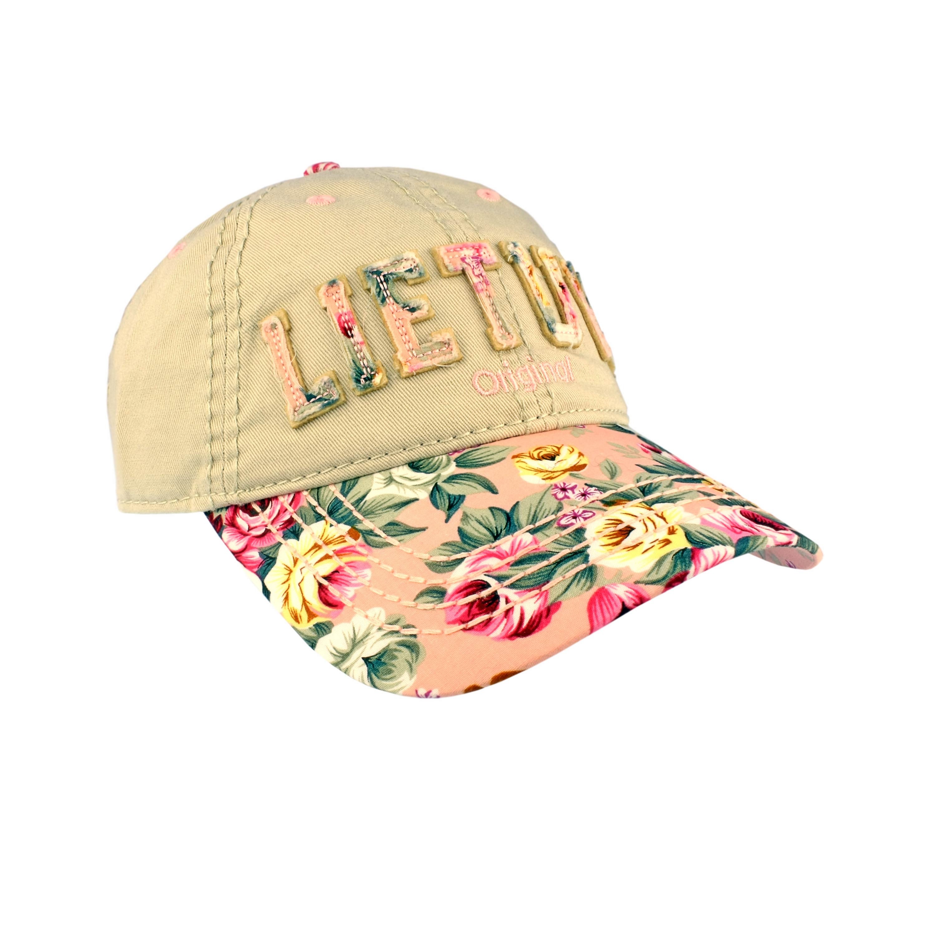 Beige color women baseball floral cap Lithuania, price | Citysouvenirs.lt