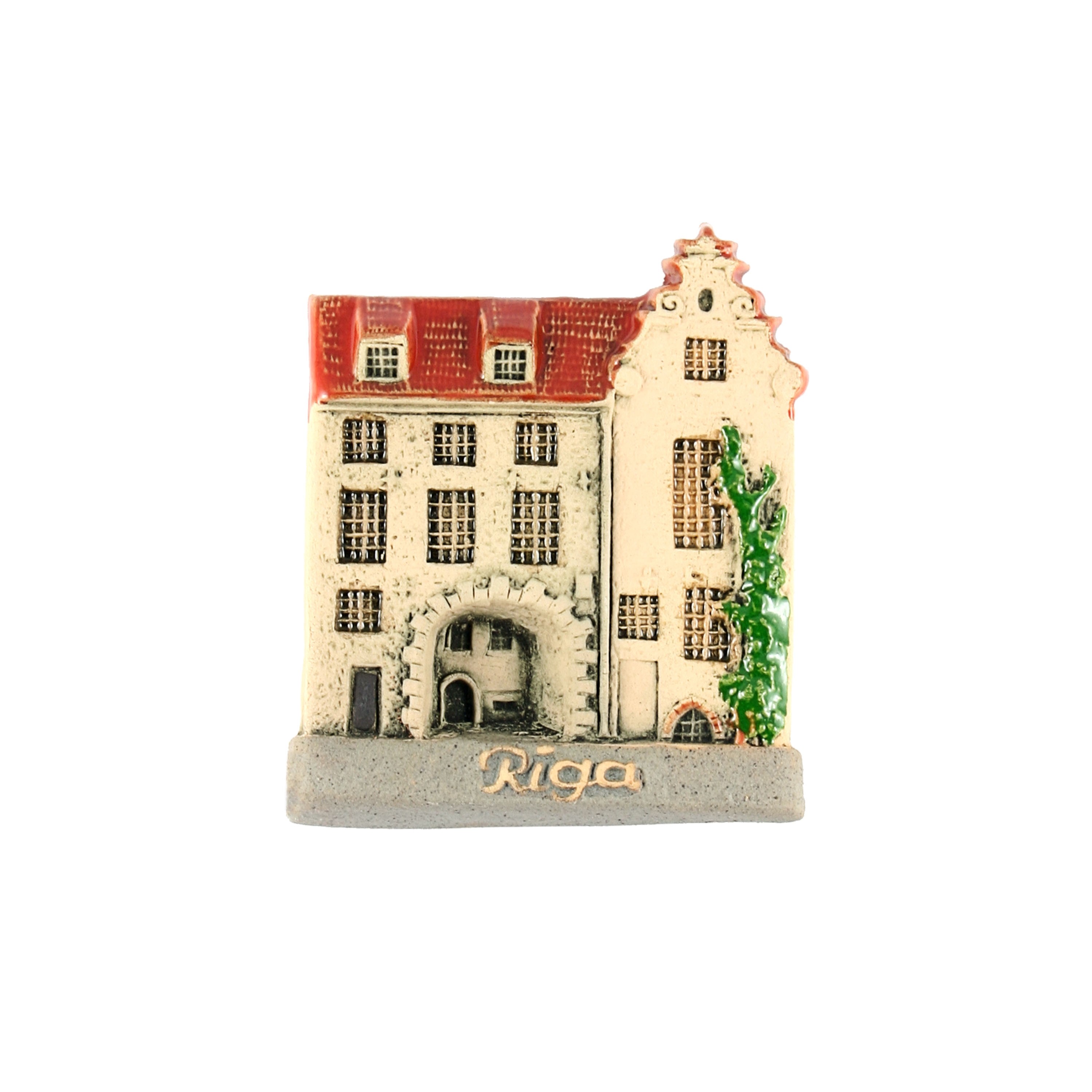 Souvenir ceramic magnet Swedish gate Riga, price | Citysouvenirs.lt