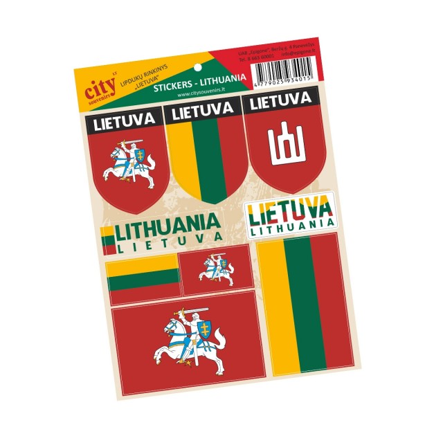 Sticker set of Lithuania, price | Citysouvenirs.lt