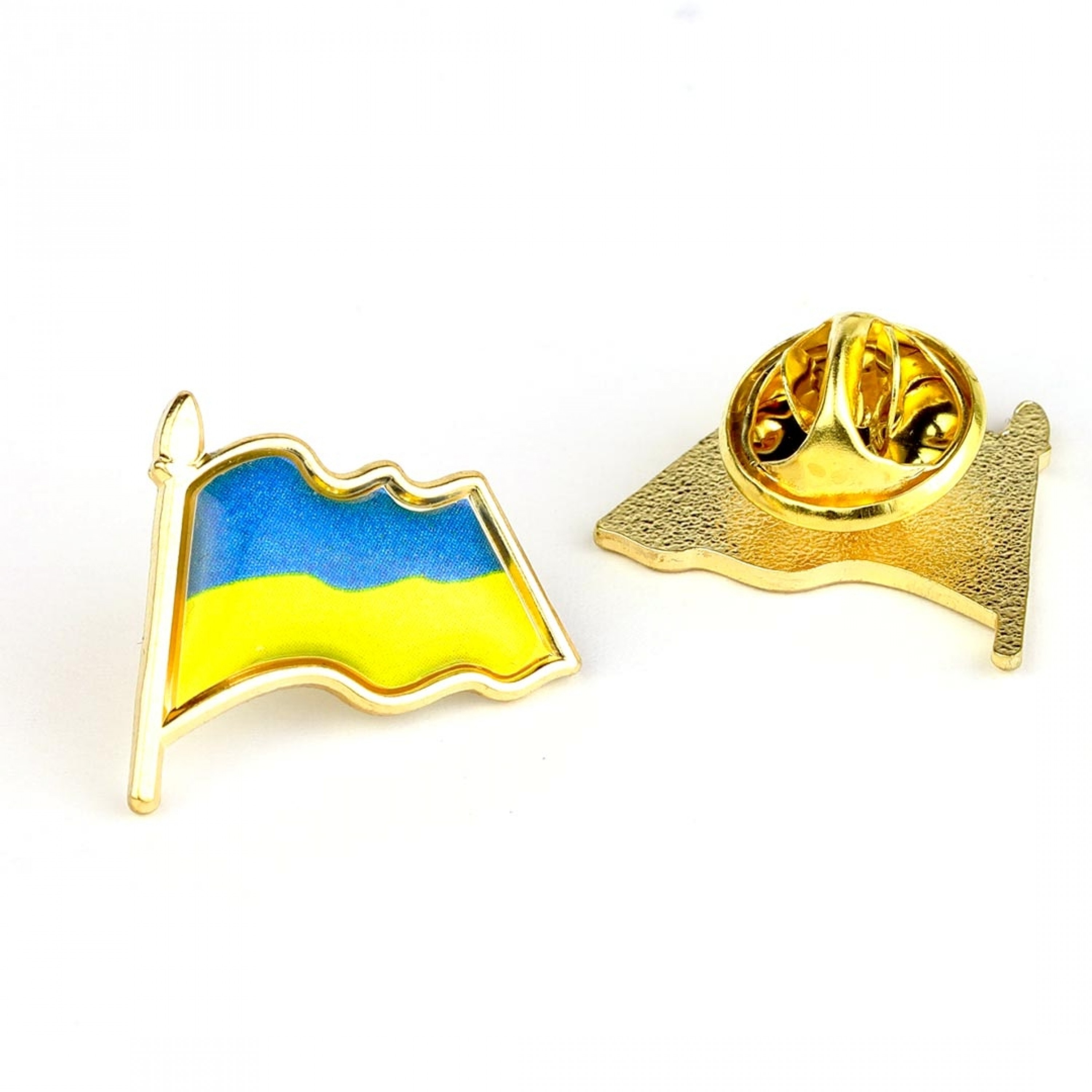 Metalinis ženkliukas Ukrainos vėliava, kaina | Citysouvenirs.lt